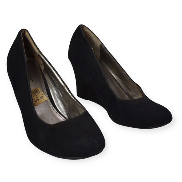 Dexter | Shoes | Dexter Wedges 6 Womens Black Slip On Round Closed Toe ...